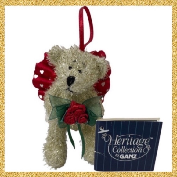 GANZ | Jewelry | Romance Bear Gold Angel Rose Bear Hanging Ornament ...